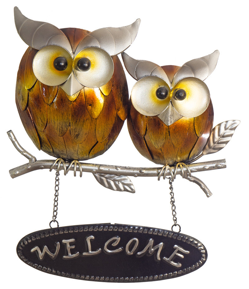 Owls with Welcome | Home and garden decor Wonderful Things metal wall ...